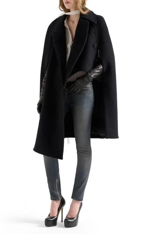 7 For All Mankind Double Breasted Wool Blend Cape