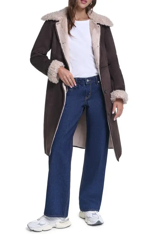 LEVI'S Penny Lane Faux Shearling Coat - Molasses