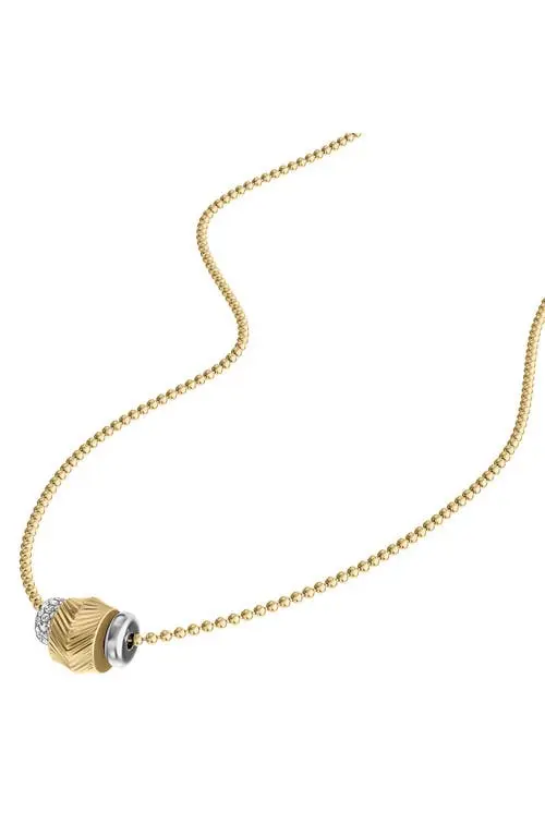 Fossil Harlow Two Tone Cubic Zirconia Station Necklace