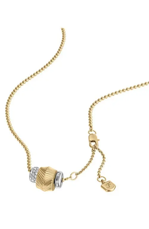 Fossil Harlow Two Tone Cubic Zirconia Station Necklace