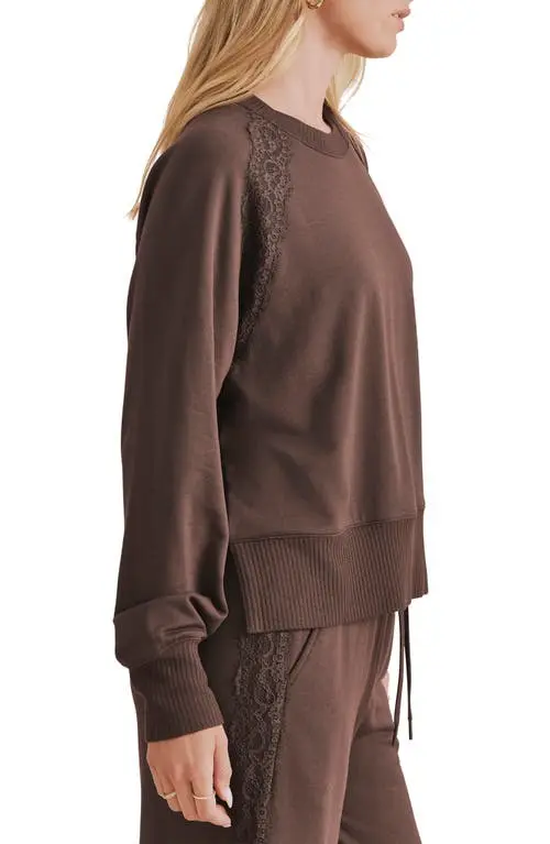 Splendid Lace Trim Sweatshirt