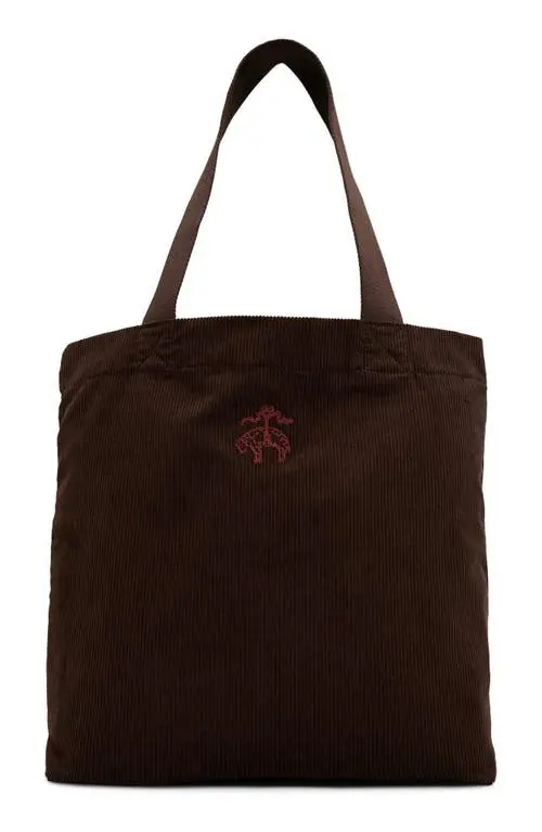 Brooks Brothers Skiing Sheep Cotton Tote - Medium Brown