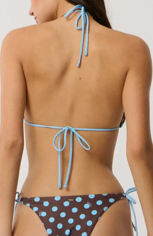 Rip Curl Polka Dot Slider Triangle Bikini Top - Chocolate