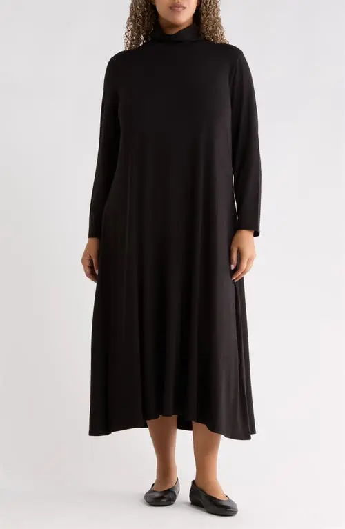 Eileen Fisher Turtleneck Long Sleeve Maxi Dress