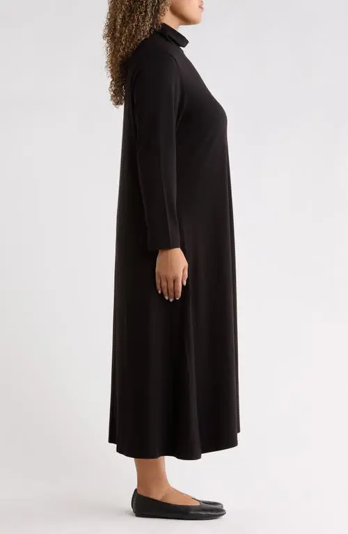 Eileen Fisher Turtleneck Long Sleeve Maxi Dress