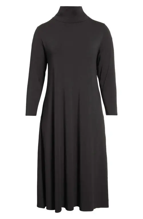Eileen Fisher Turtleneck Long Sleeve Maxi Dress