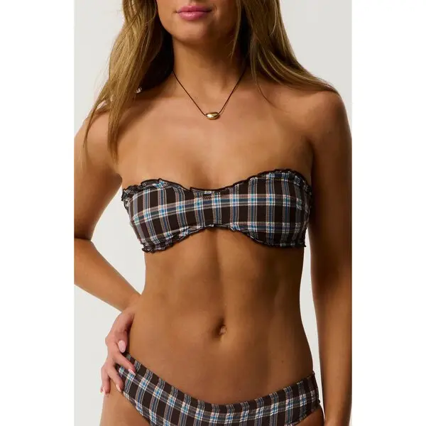 Rip Curl Paraiso Plaid Bandeau Bikini Top