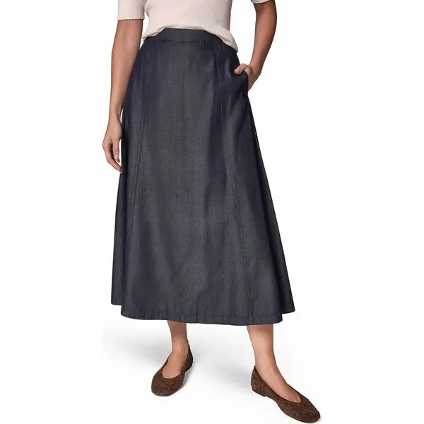 Donna Karan New York A-line Chambray Skirt