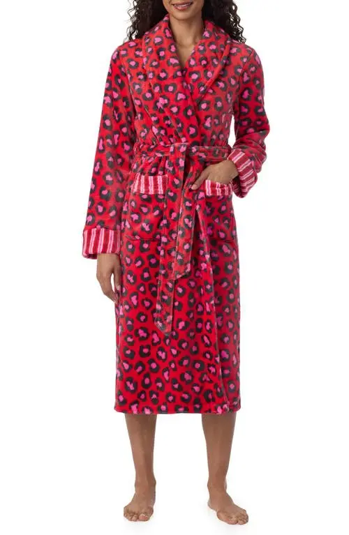 ROOM SERVICE Shawl Collar Long Robe - Redmulti