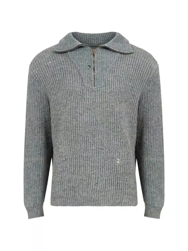 MAISON MARGIELA Distressed Ribbed-knit Sweater