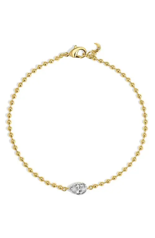 Lili Claspe Mini Cleo Pear Cubic Zirconia Ball Chain Bracelet - Two Tone