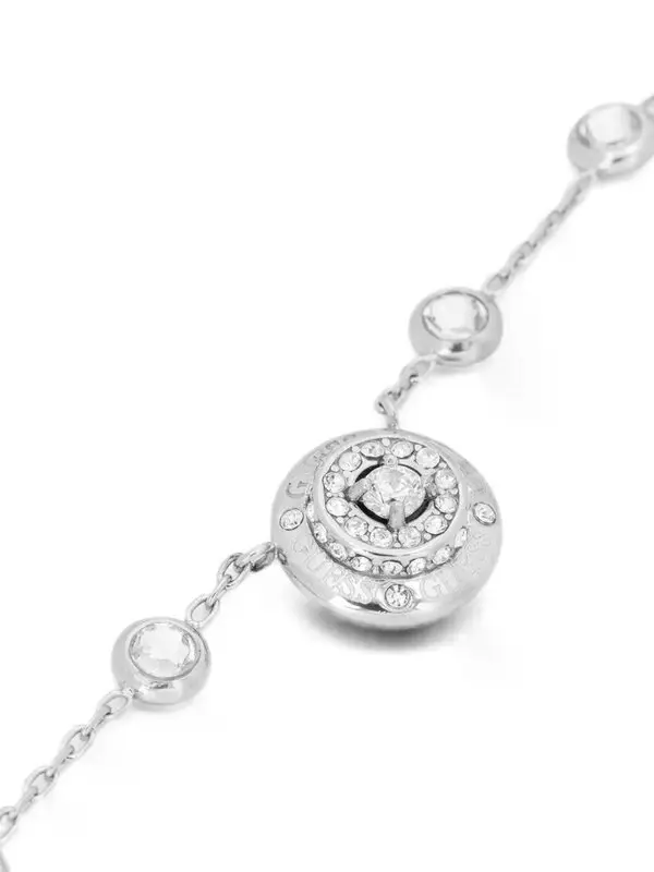Guess Borboleta Crystal-embellished Logo-pendant Necklace