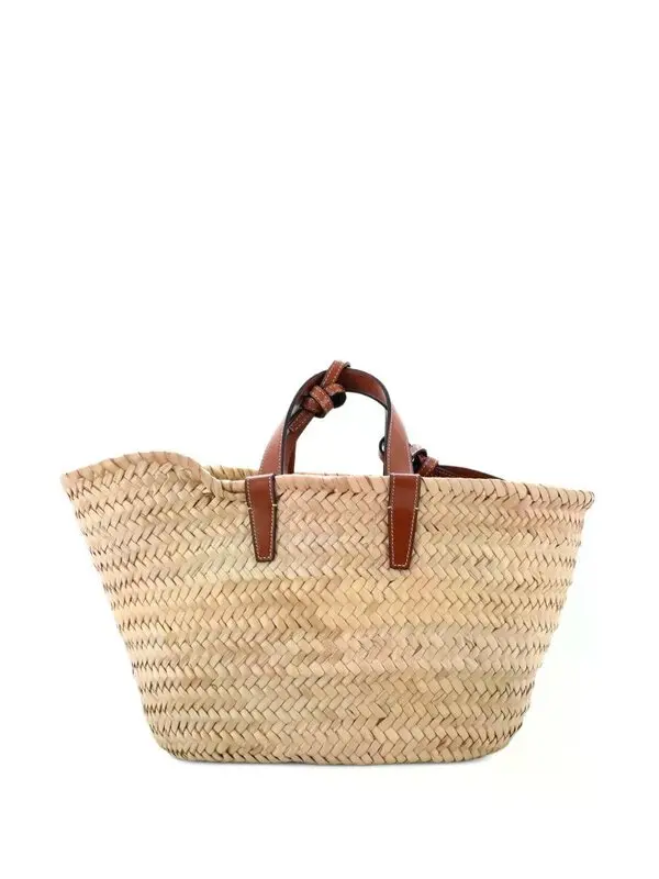 Celine Triomphe Basket Shoulder Bag Raffia With Leather Medium Tote Bag