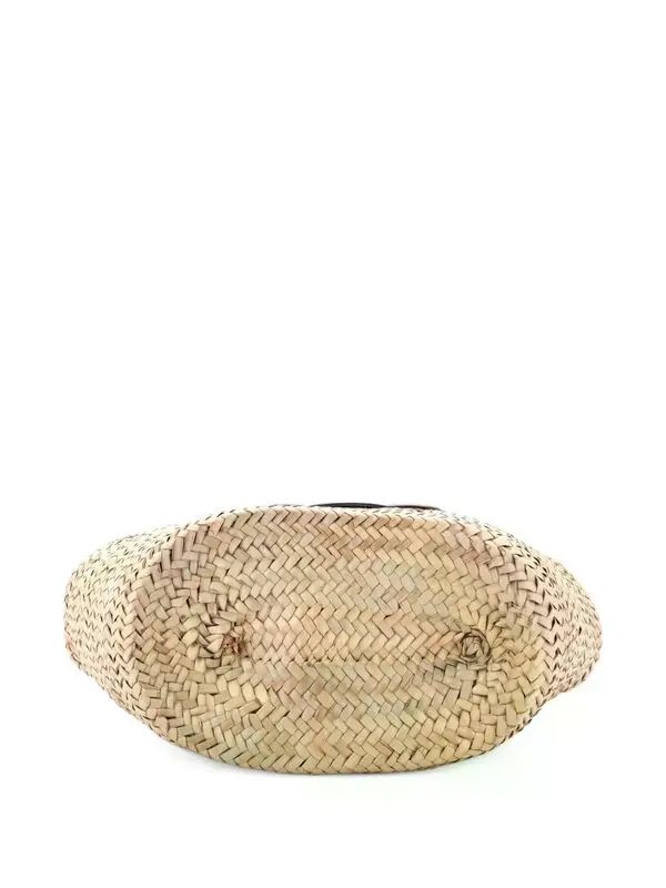 Celine Triomphe Basket Shoulder Bag Raffia With Leather Medium Tote Bag