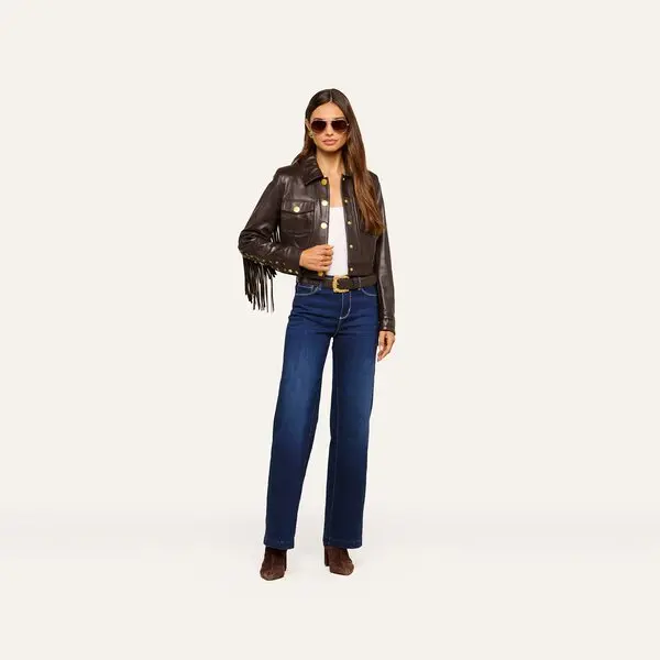 L'Agence Luci Fringed Leather Jacket