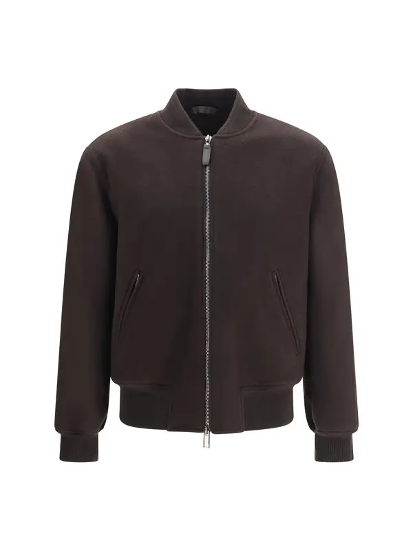 Brioni Wool And Cashmere Zip-up Bomber Jacket