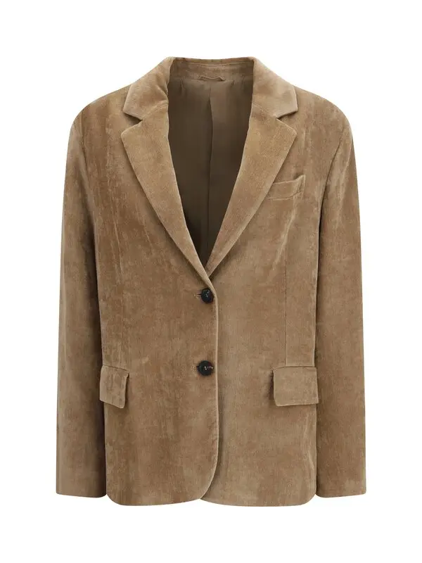 Brunello Cucinelli Fluid Corduroy Jacket With Monile