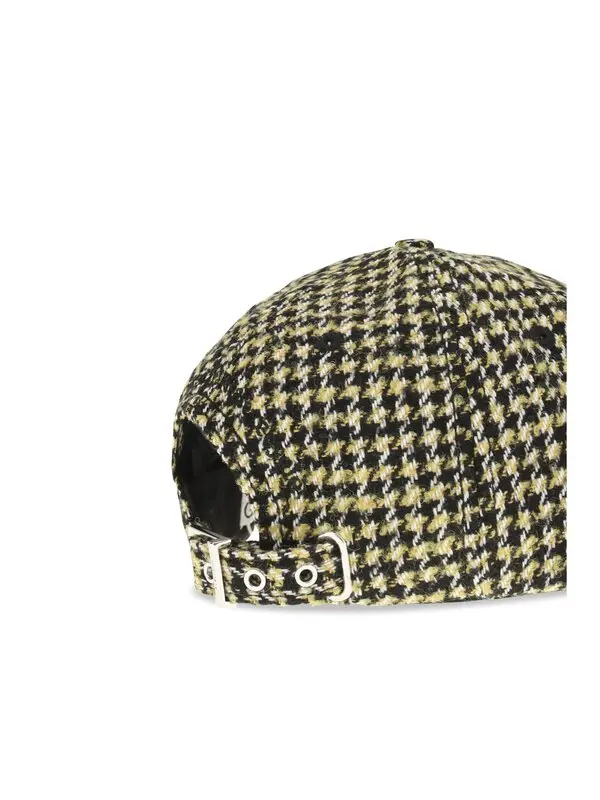 GANNI Woollen Check Cap