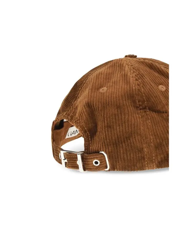 GANNI Corduroy Cap - Brown