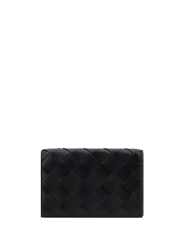 Bottega Veneta Leather Card Holder - Black