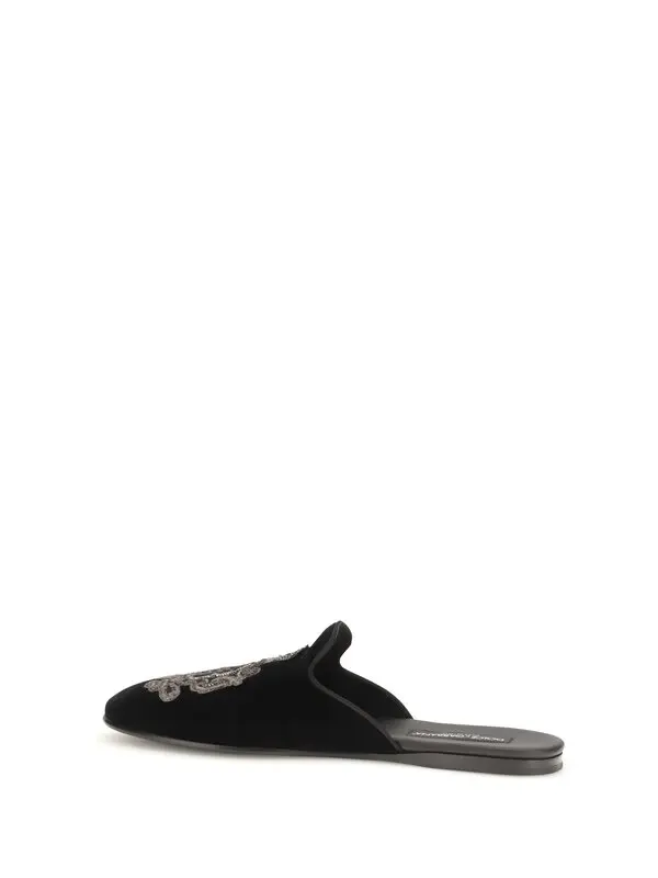 Dolce & Gabbana Velvet Slippers