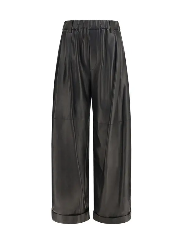 Brunello Cucinelli Baggy Nappa Leather Pants