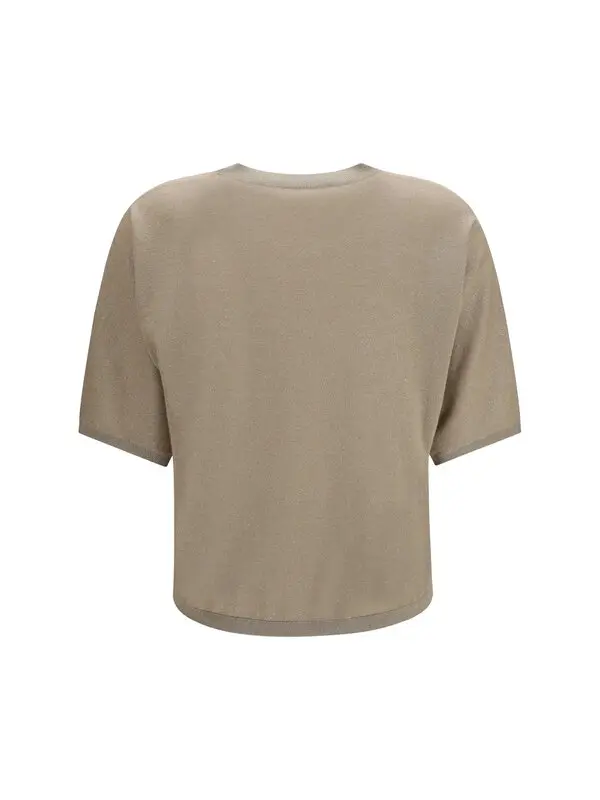 Brunello Cucinelli Short-sleeve Cashmere And Silk Sweater - Cream