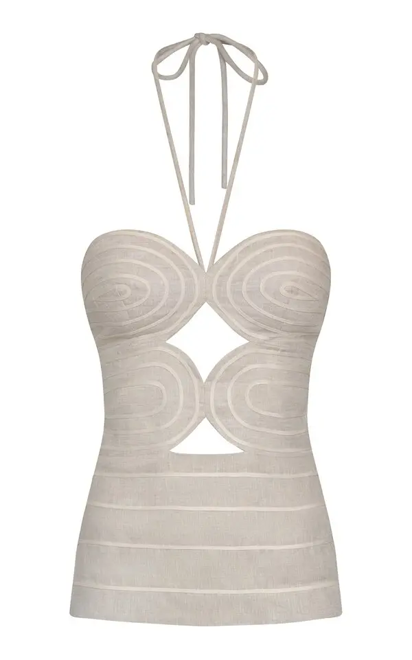 ANDRES OTALORA Coral Del Mar Linen Top