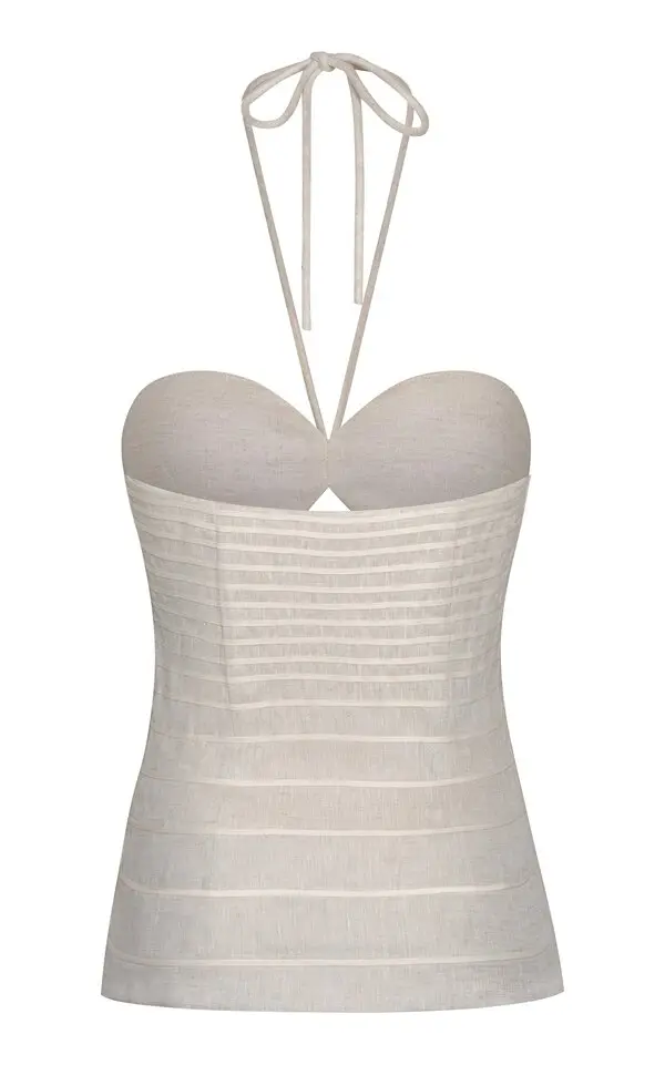ANDRES OTALORA Coral Del Mar Linen Top