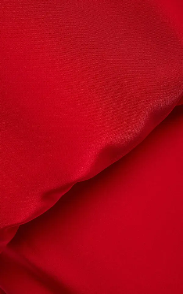 Prabal Gurung Four-ply Silk Crepe Mock-neck Open Cocoon Column Dress - Red