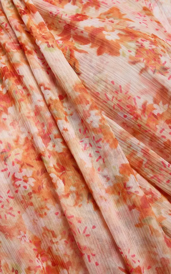 Prabal Gurung Floral Print Silk Chiffon Hand-draped Blouse