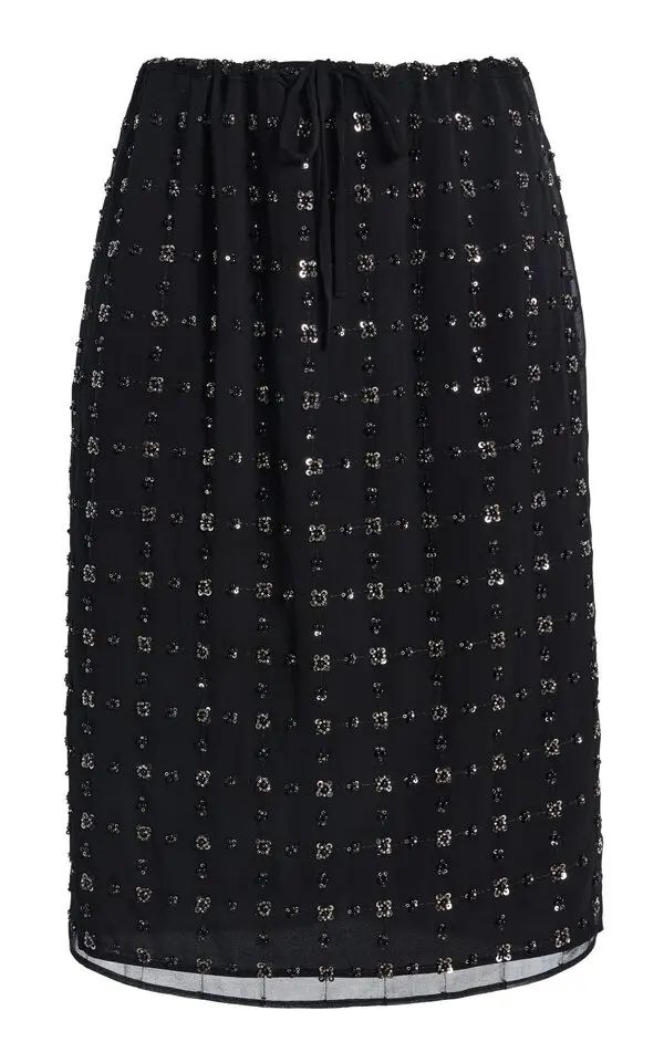 Altuzarra Vicky Embellished Chiffon Midi Skirt