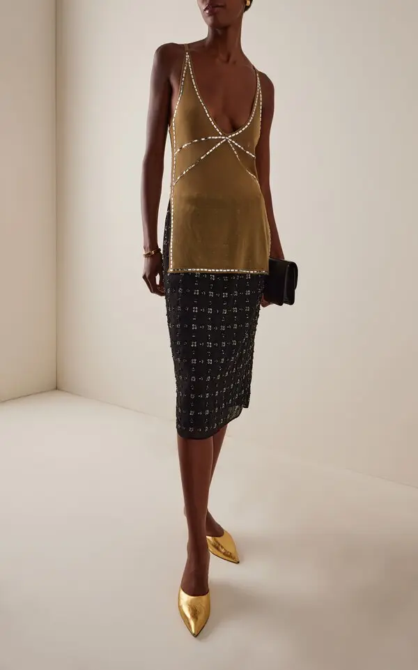 Altuzarra Vicky Embellished Chiffon Midi Skirt