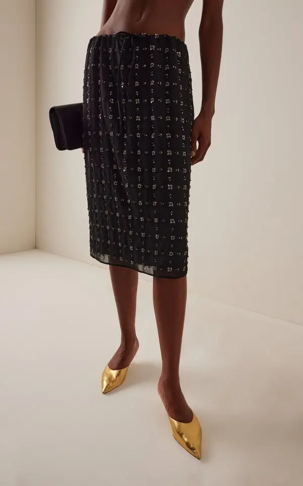 Altuzarra Vicky Embellished Chiffon Midi Skirt