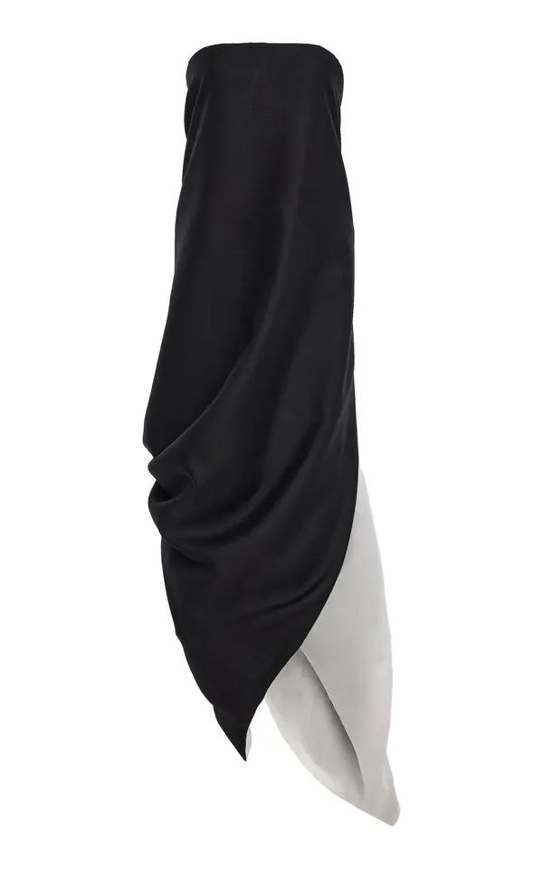 Prabal Gurung Hand-draped Back-knotted Sari Dress - Black