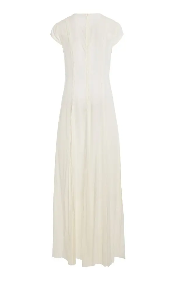 MEL USINE Gervaise Botanical Voile Cap-sleeve Godet Dress