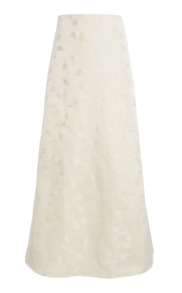 MEL USINE Nadege Falling Rose Jacquard Field Skirt