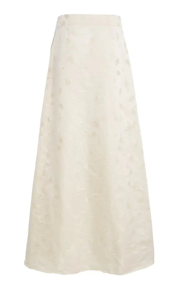MEL USINE Nadege Falling Rose Jacquard Field Skirt