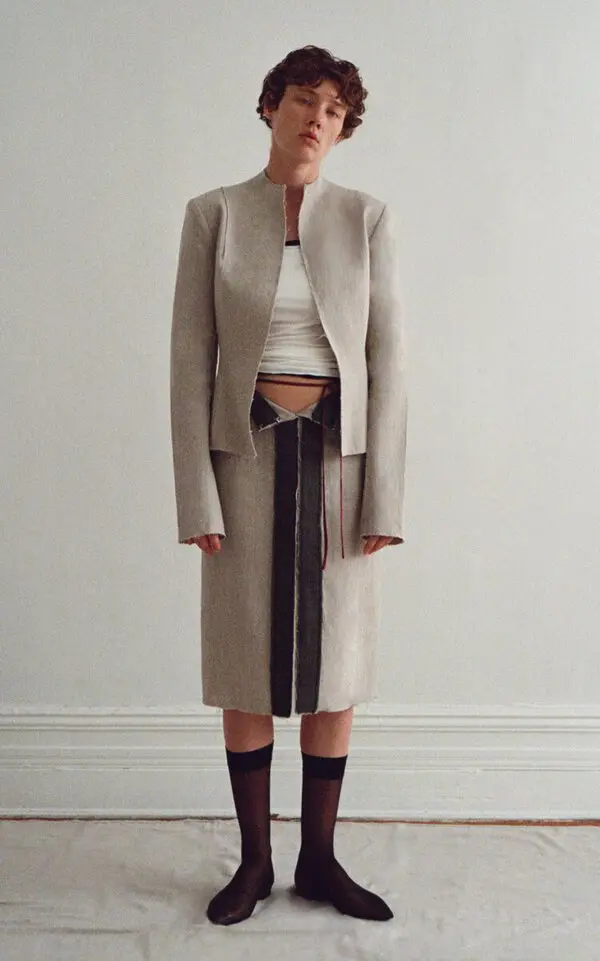 MEL USINE Cluny Tailored Linen Fencing Jacket