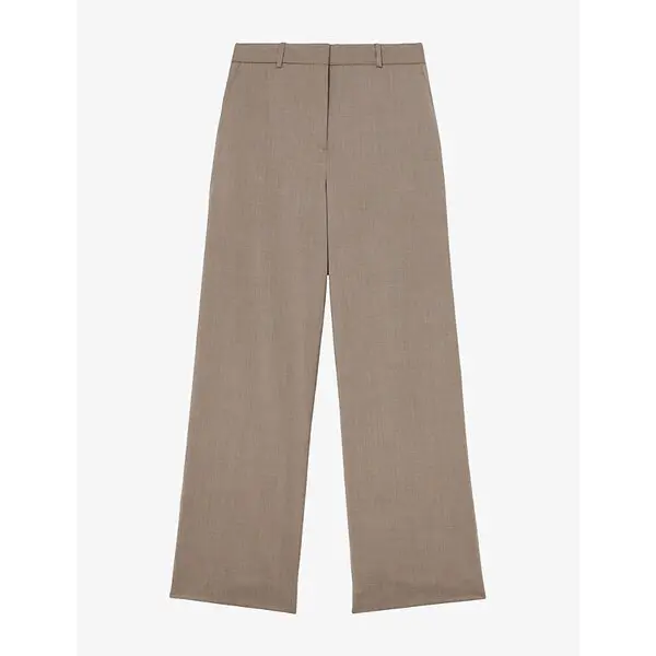 REISS Adie Wide-leg Mid-rise Wool-blend Trousers