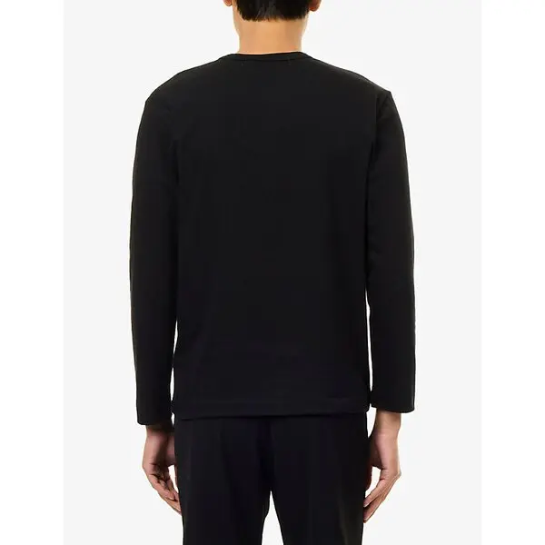 Play Comme Des Garcon Small Heart Long-sleeve Cotton-jersey T-shirt - Black