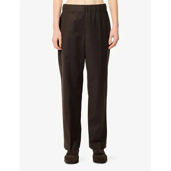 Max Mara Regular-fit Flannel Stretch-wool Trousers