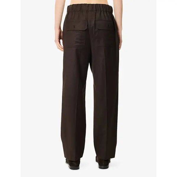 Max Mara Regular-fit Flannel Stretch-wool Trousers