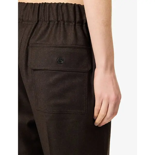 Max Mara Regular-fit Flannel Stretch-wool Trousers