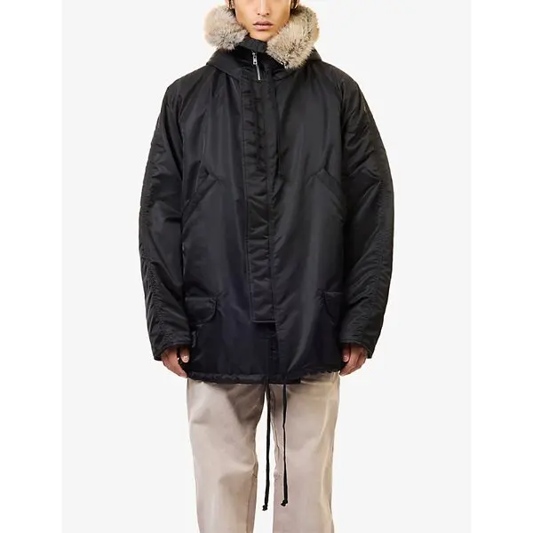 ALEXANDER DIGENOVA N3b Faux-fur Trim Shell Coat