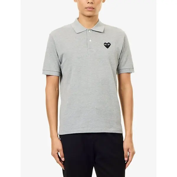 Play Comme Des Garcon Small Logo Cotton Polo Shirt
