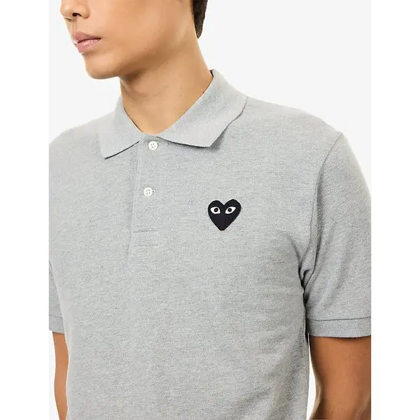 Play Comme Des Garcon Small Logo Cotton Polo Shirt