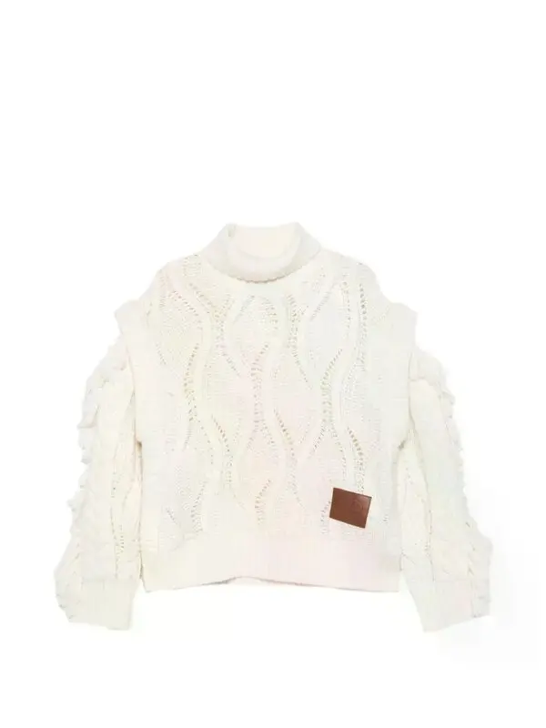 Goldbergh Brit Fringed-detail Cable-knit Sweater