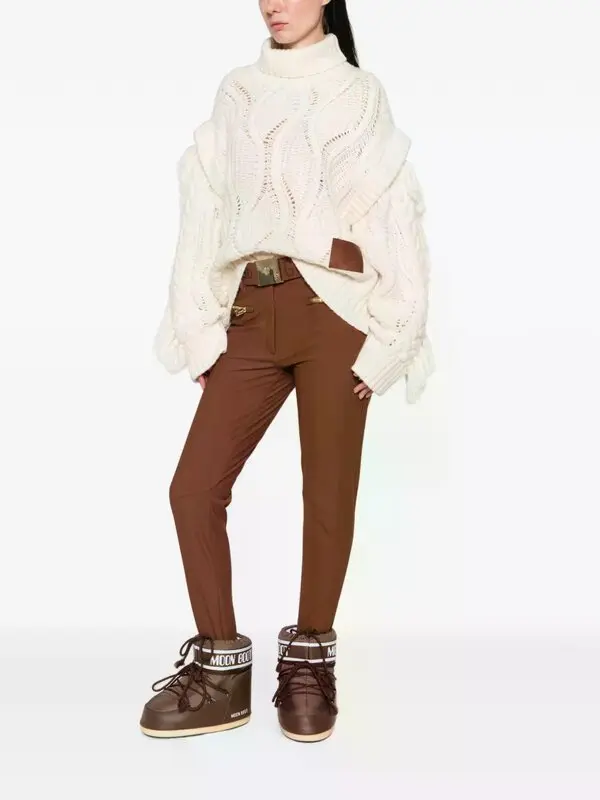 Goldbergh Brit Fringed-detail Cable-knit Sweater