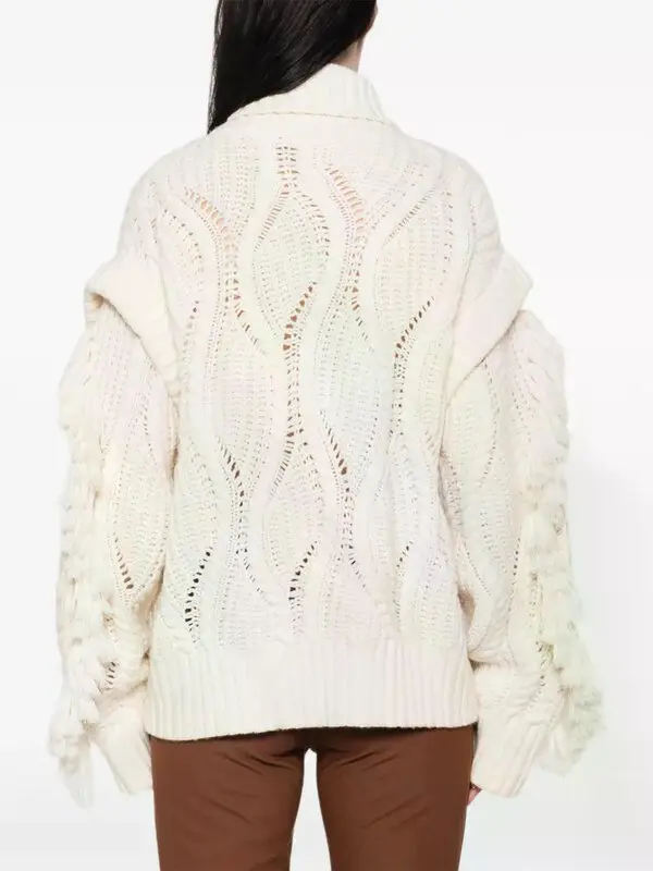 Goldbergh Brit Fringed-detail Cable-knit Sweater